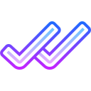 Double Tick icon in Cute Outline Style