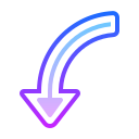 Down Button icon in Gradient Line Style