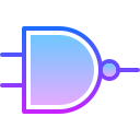 Logic Gate NAND icon in Gradient Line Style