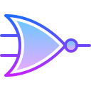 Logic Gate NOR icon in Gradient Line Style