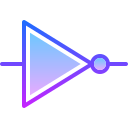 Logic Gate NOT icon in Gradient Line Style