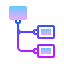Stacked Organizational Chart Highlighted Parent Node icon in iOS Filled ...