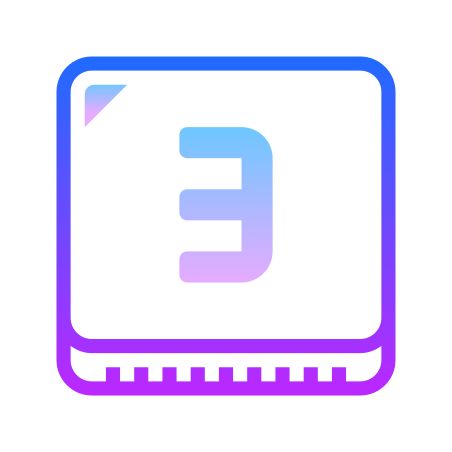 3 Key icon in Gradient Line Style