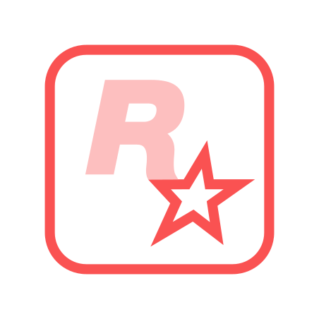 Rockstar Games icon in Gradient Line Style