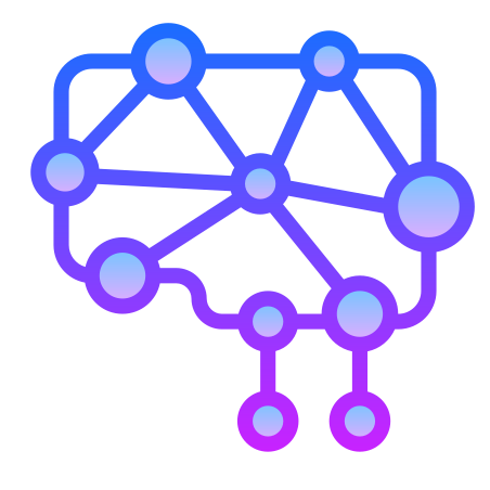 Brain Connections icon in Gradient Line Style