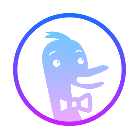 DuckDuckGo icon in Gradient Line Style