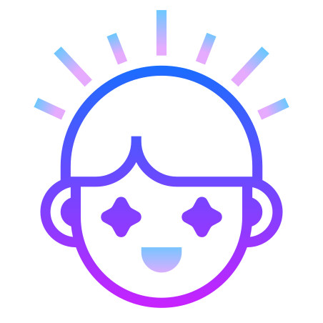 Enthusiastic icon in Gradient Line Style