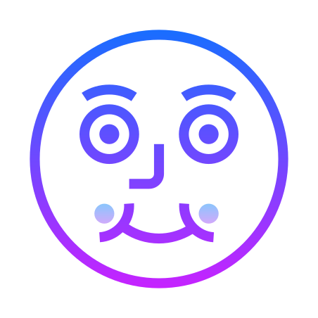 Fat Emoji icon in Gradient Line Style