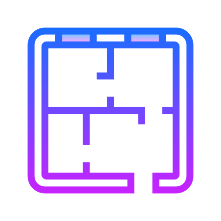 Floor Plan icon in Gradient Line Style