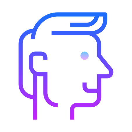 Head Profile icon in Gradient Line Style