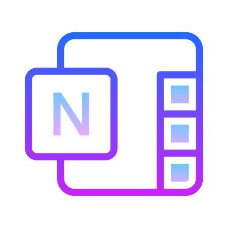 Microsoft Onenote 2019 icon in Gradient Line Style
