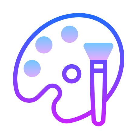 Microsoft Paint icon in Gradient Line Style