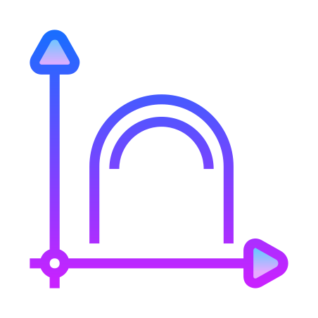 Normal Distribution Histogram icon in Gradient Line Style