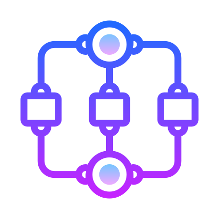 Parallel Workflow icon in Gradient Line Style