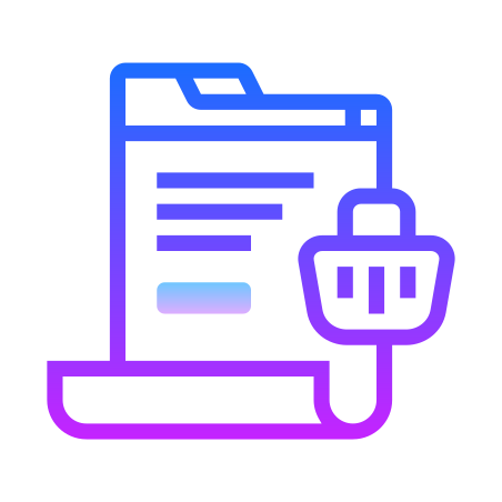 Purchase Order icon in Gradient Line Style