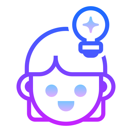 Quick-witted icon in Gradient Line Style
