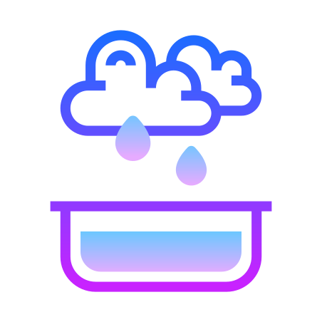 Rainwater Catchment icon in Gradient Line Style