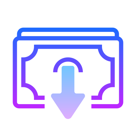 Request Money icon in Gradient Line Style