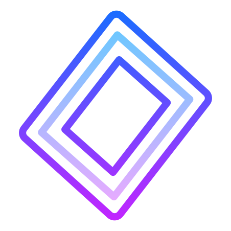 Rhomboid Shape icon in Gradient Line Style