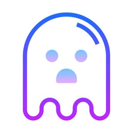 Sad Ghost icon in Gradient Line Style