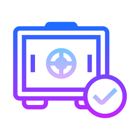 Safe Ok icon in Gradient Line Style