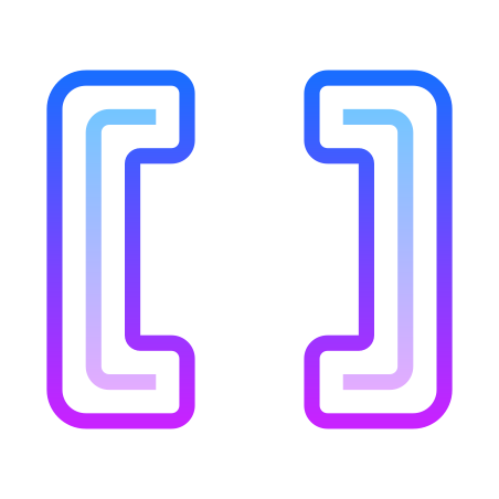 Square Brackets icon in Gradient Line Style