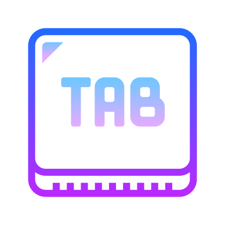 Tab Key icon in Gradient Line Style