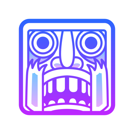 Temple Run icon in Gradient Line Style