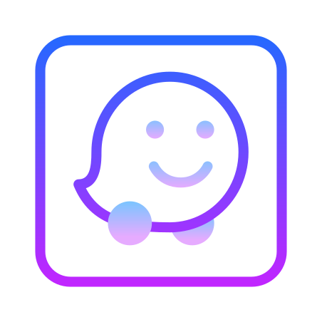 Waze icon in Gradient Line Style