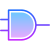 Logic Gate AND icon in Gradient Line Style