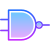 Logic Gate NAND icon in Gradient Line Style