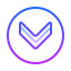 Down Button icon in Gradient Line Style
