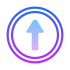 Scroll Up icon in Gradient Line Style
