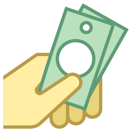 Cash in Hand icon in Office Style