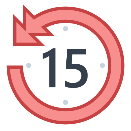Skip 15 Seconds Back icon in Office Style