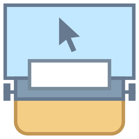 Typewriter With Screen icon in Office Style