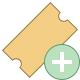 New Ticket icon in Cute Outline Style