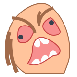 Angry Face Meme icon in Cute Clipart Style
