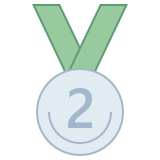 Medaille zweiter Platz Icon im iOS Stil