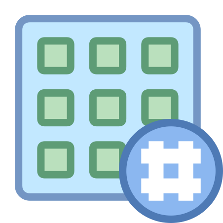Hashtag Activity Grid icon in Office S Style
