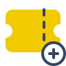 New Ticket icon in Cute Outline Style