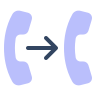 Call Transfer icon in Cute Outline Style