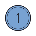 Level 1 icon in Color Hand Drawn Style