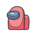 Among Us icon in Color Hand Drawn Style