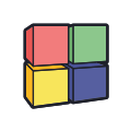 Code Blocks icon in Color Hand Drawn Style