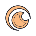 Crunchyroll icon in Color Hand Drawn Style