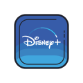 Disney Plus icon in Color Hand Drawn Style