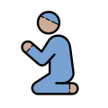 Praying Man icon in Color Hand Drawn Style
