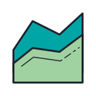 Area Chart icon in Color Hand Drawn Style