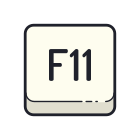 F11 Key icon in Color Hand Drawn Style